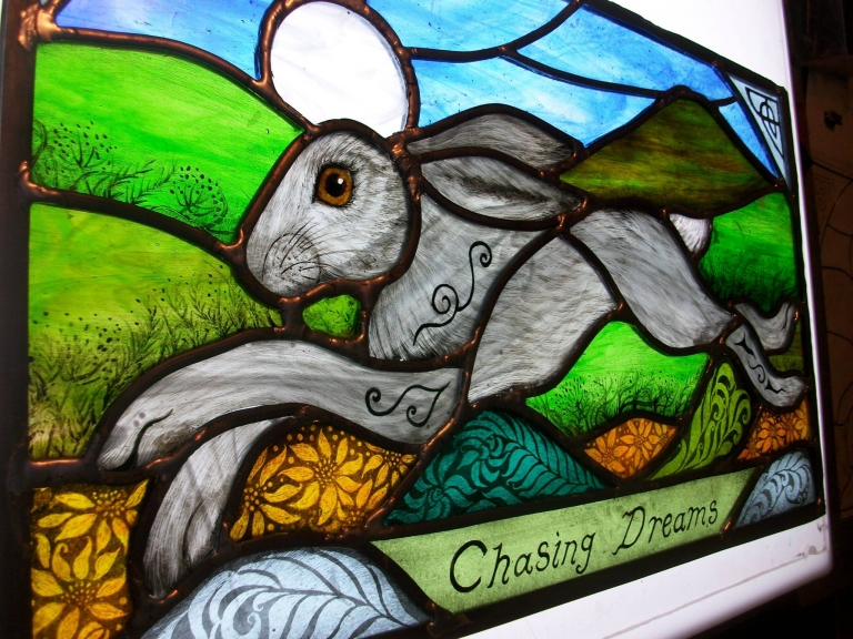 The Hare with the Amber Eyes – Hare Moon Stained Glass